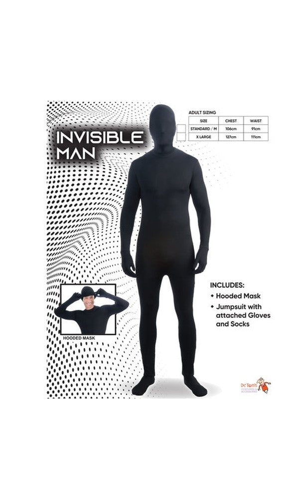 Invisible Skin Suit Black Adult | Skin Suits | Party Costumes NZ